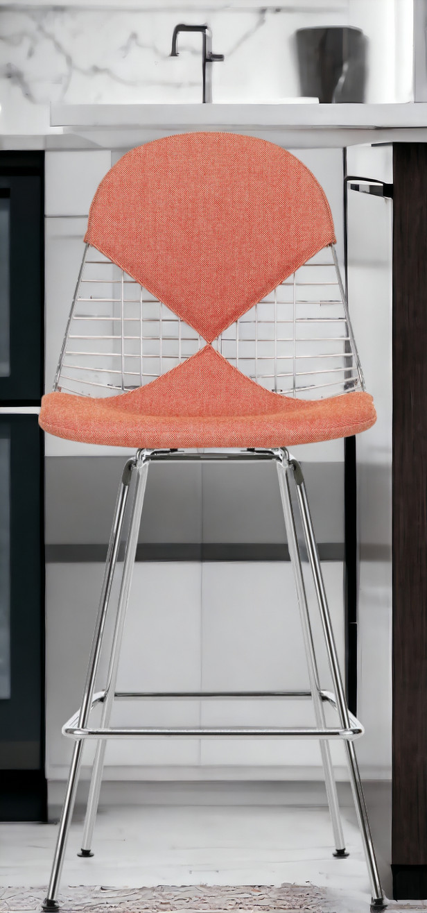 Eames Wire Bar Stool Barhocker Medium mit Sitz- und Rückenpolster Vitra | VITRA 41226600