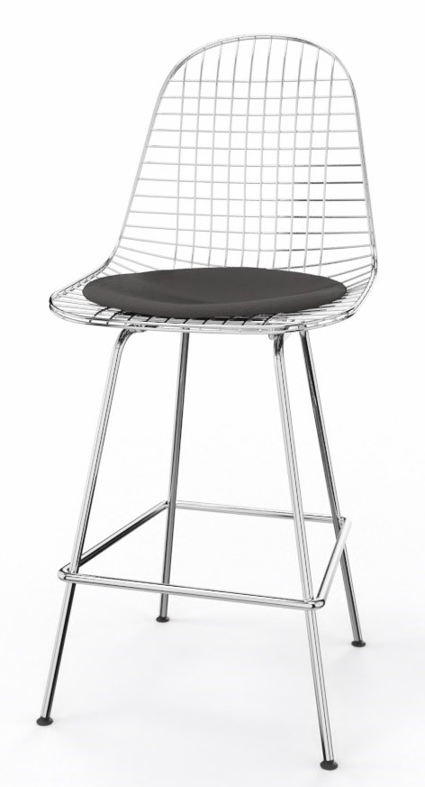 Eames Wire Bar Stool Barhocker Medium mit Sitzpolster Vitra | VITRA 41226500
